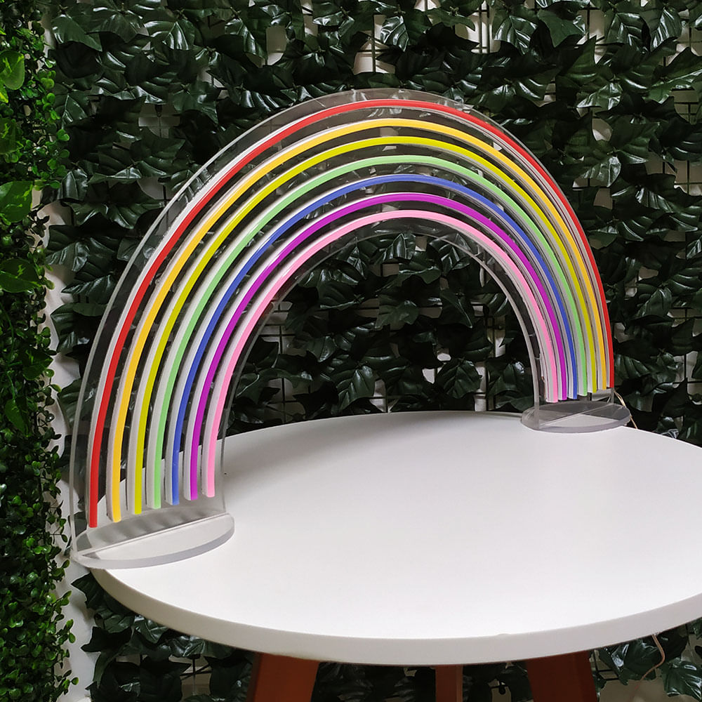 Letreiro Luminoso de Mesa Neon Led Arco-íris - hutz